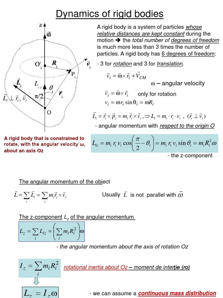 Dynamics of Rigid Bodies | PDF | Gyroscope | Rotation Around A Fixed Axis