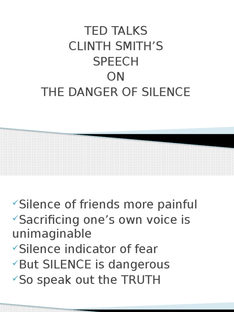 The Danger of Silence: Clint Smith's TED Talk | PDF | Language Arts ...