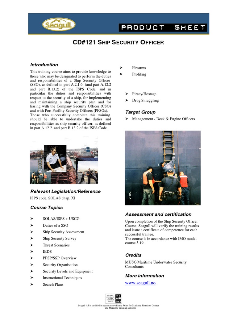 Ship Security Officer Training Course | PDF