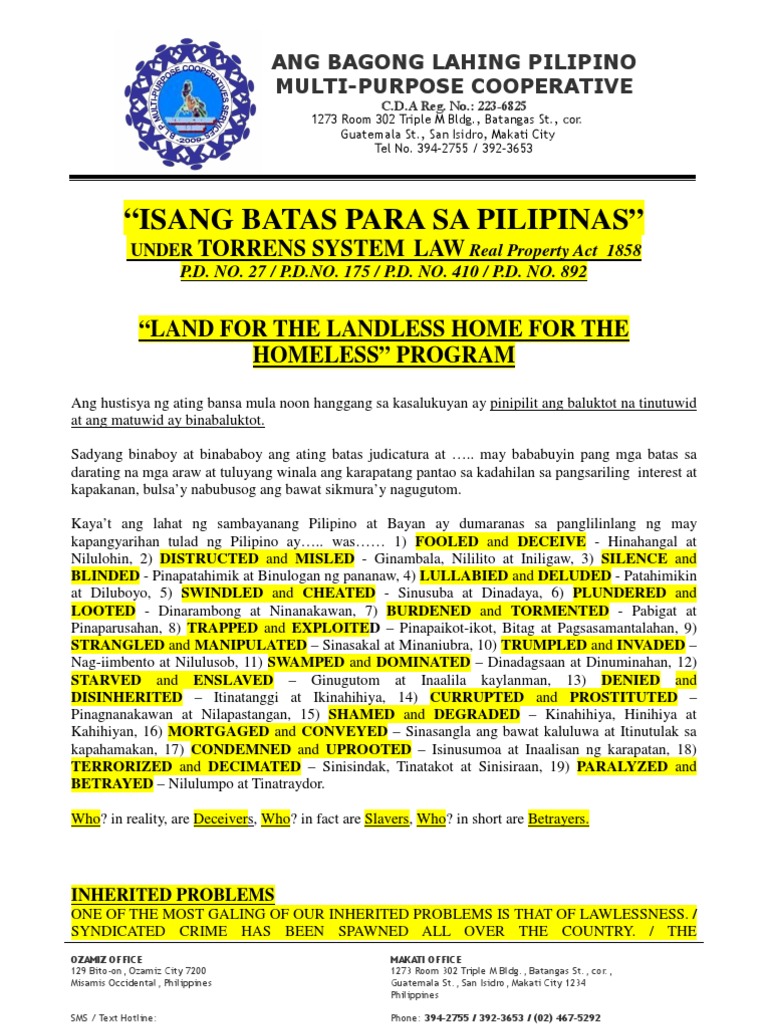 Batas sa Lupa at Torrens System | PDF