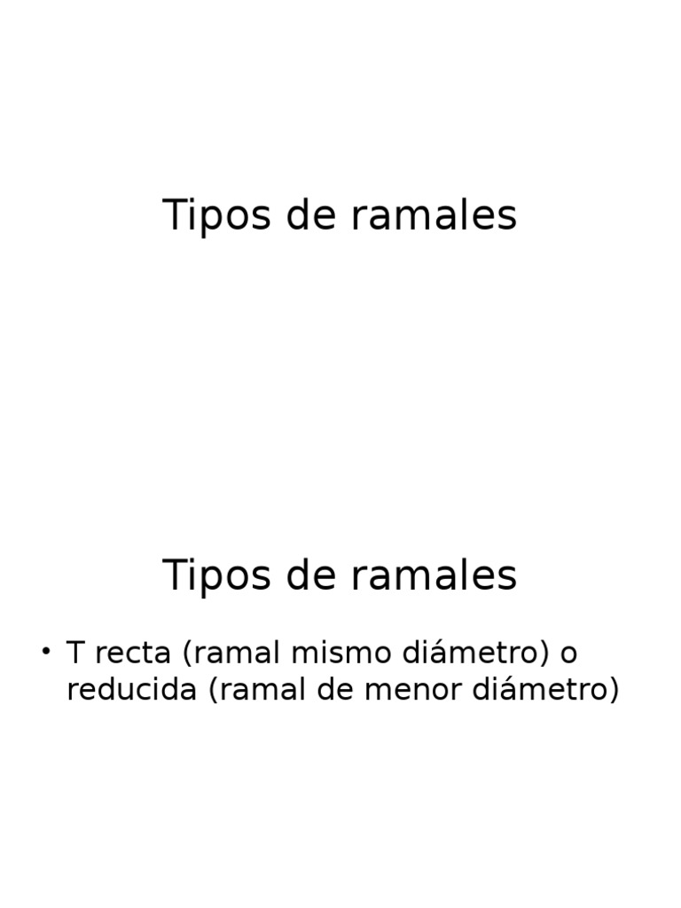 Los diferentes tipos de ramales y conexiones en tuberías | PDF