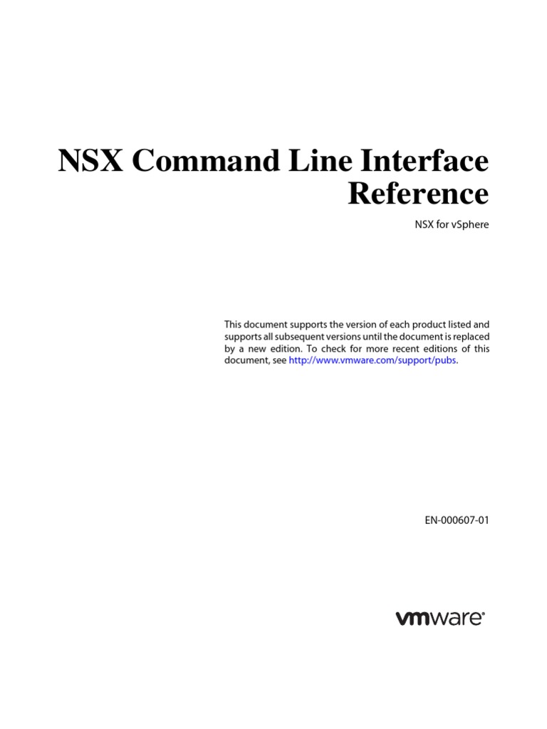 NSX Command Line Interface Reference | PDF | Command Line Interface ...