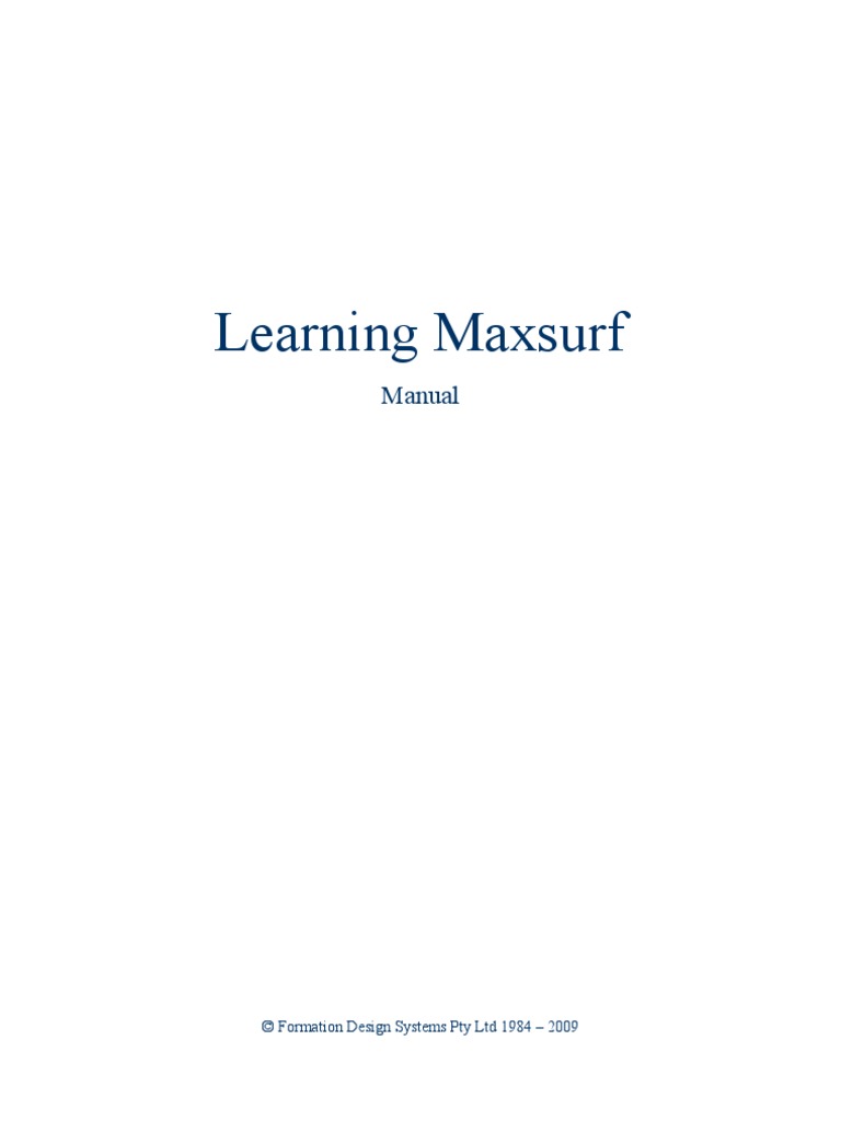 Learning Maxsurf: Manual | PDF