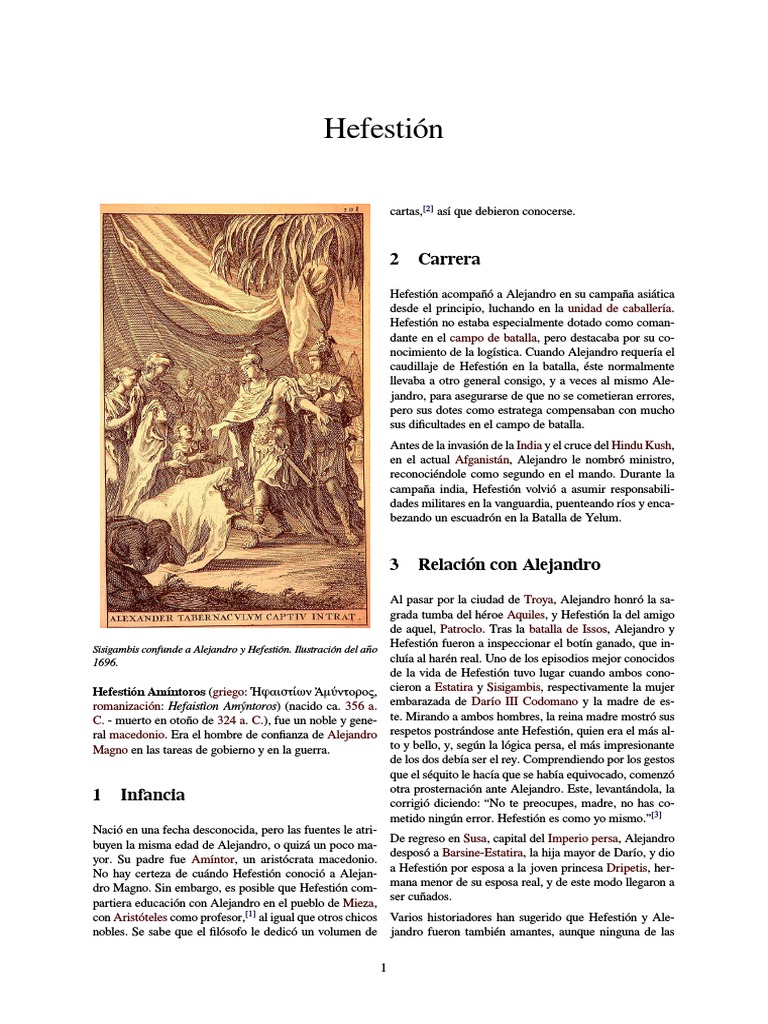 Hefestión | PDF | Alejandro el Grande | Periodo helenístico