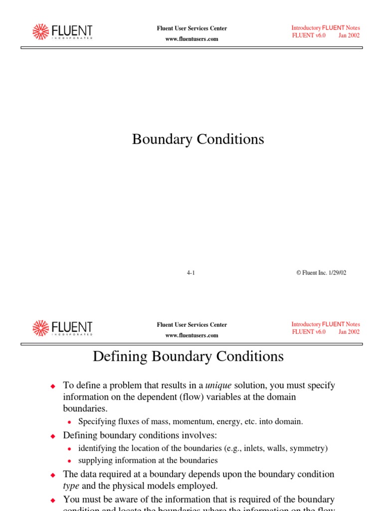 Boundary Conditions: Fluent User Services Center | PDF | Fluid Dynamics ...