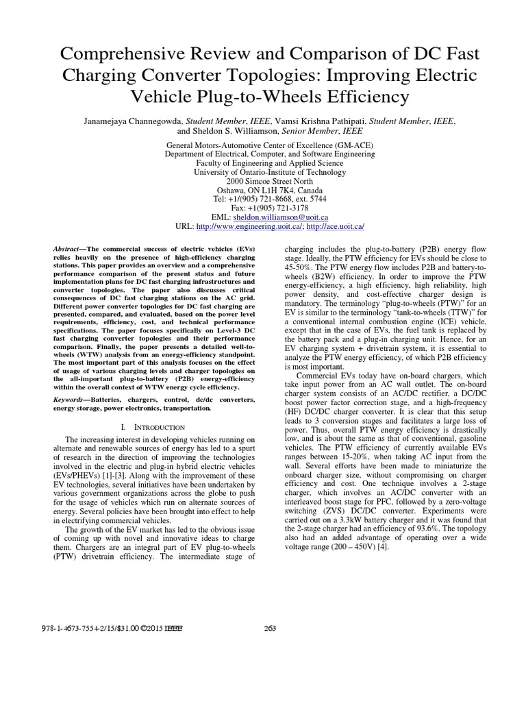 Comprehensive Review and Comparison of DC Fast Charging Converter ...