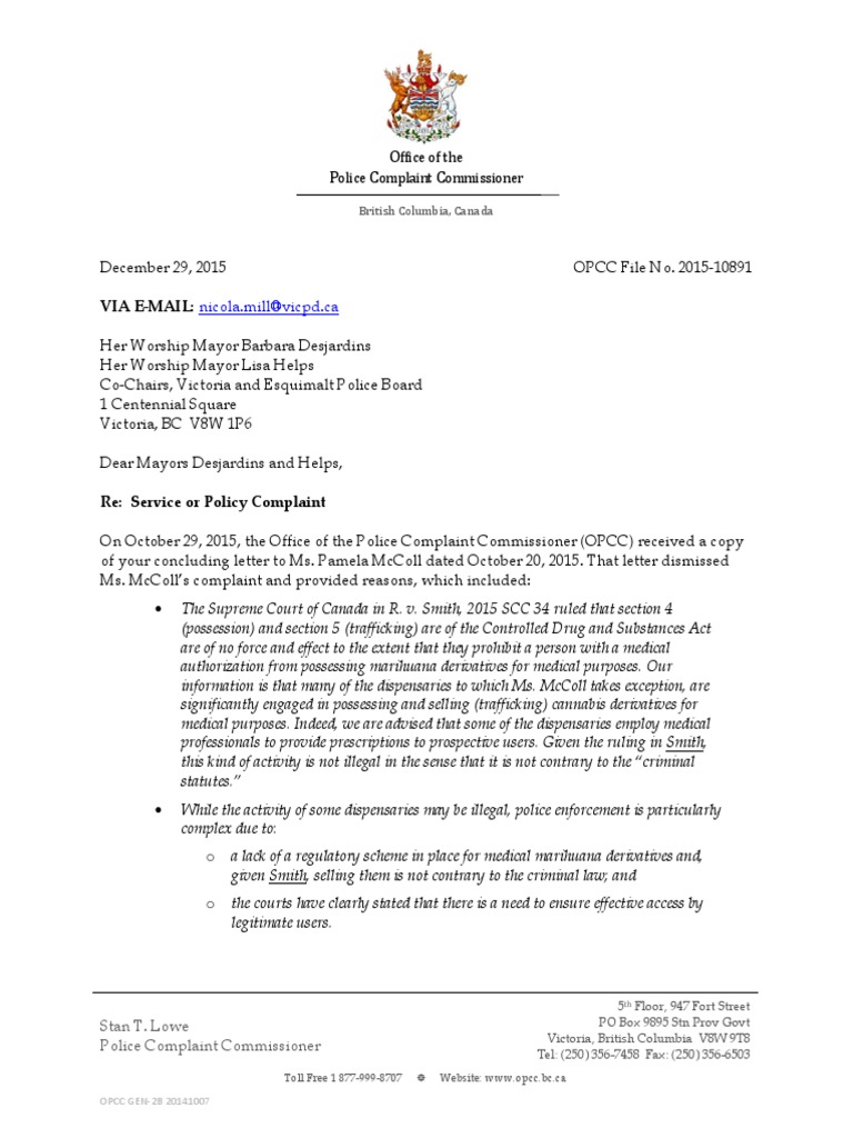 Letter to Victoria police board | Discretion | Police
