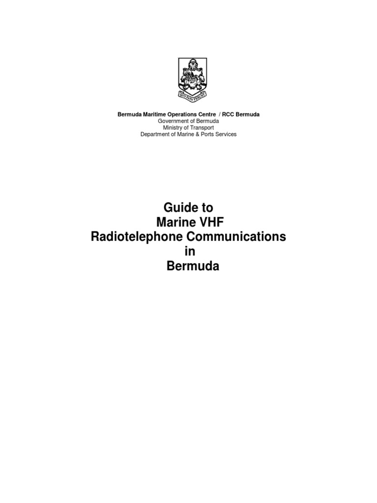A Guide to Effective Marine VHF Radio Communications in Bermuda | PDF ...