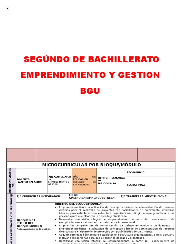 Bloque Emprendimiento y Gestion 2do Bgu | PDF | Optimización Matemática | Aprendizaje