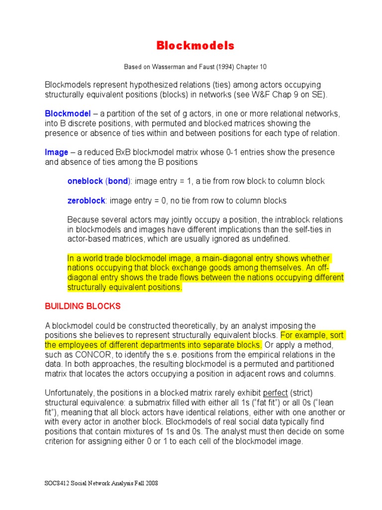 Block Models | PDF | Matrix (Mathematics) | Teaching Mathematics