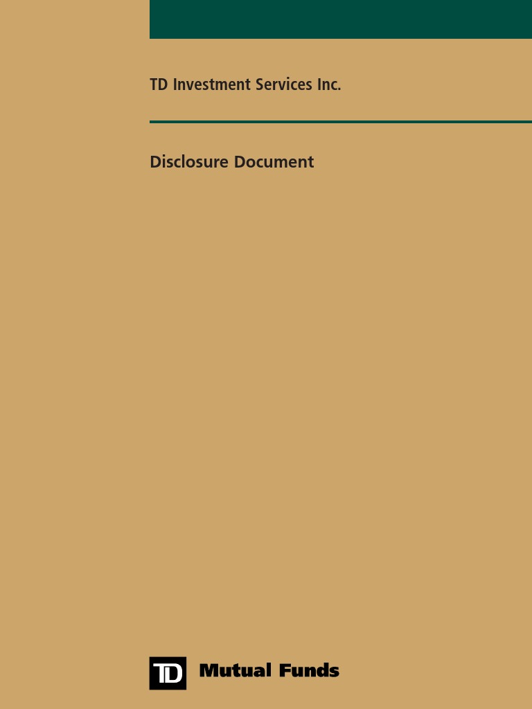 TD Mutual Fund Documentation | PDF | Trust Law | Trustee