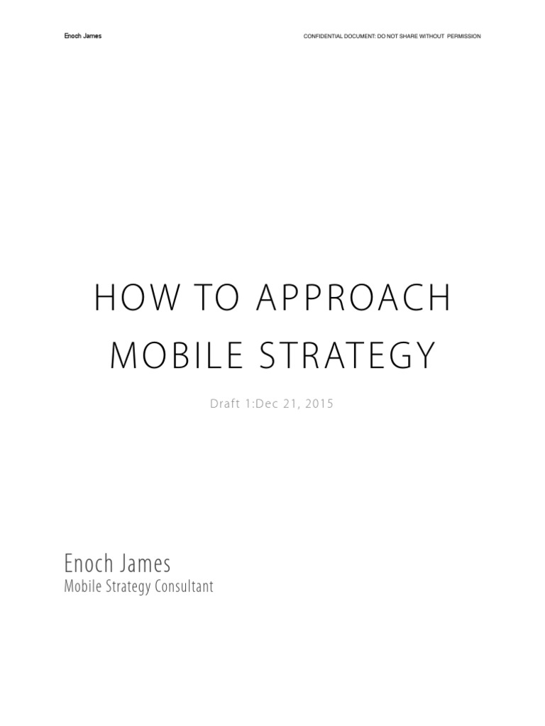 How To Approach Mobile Strategy | PDF | Mobile Device | Mobile App