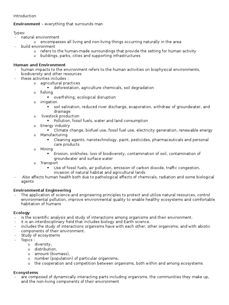 Key Concepts in Ecology and Ecosystems | PDF | Human Impact On The ...