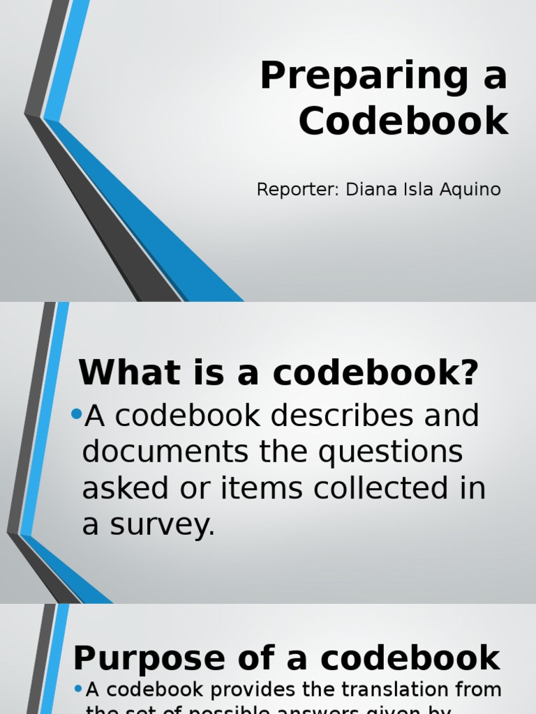 Session 7. Preparing A Codebook | Download Free PDF | Spss | Survey Methodology