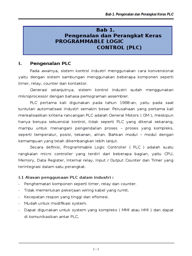 Pengenalan PLC BAB1 | PDF
