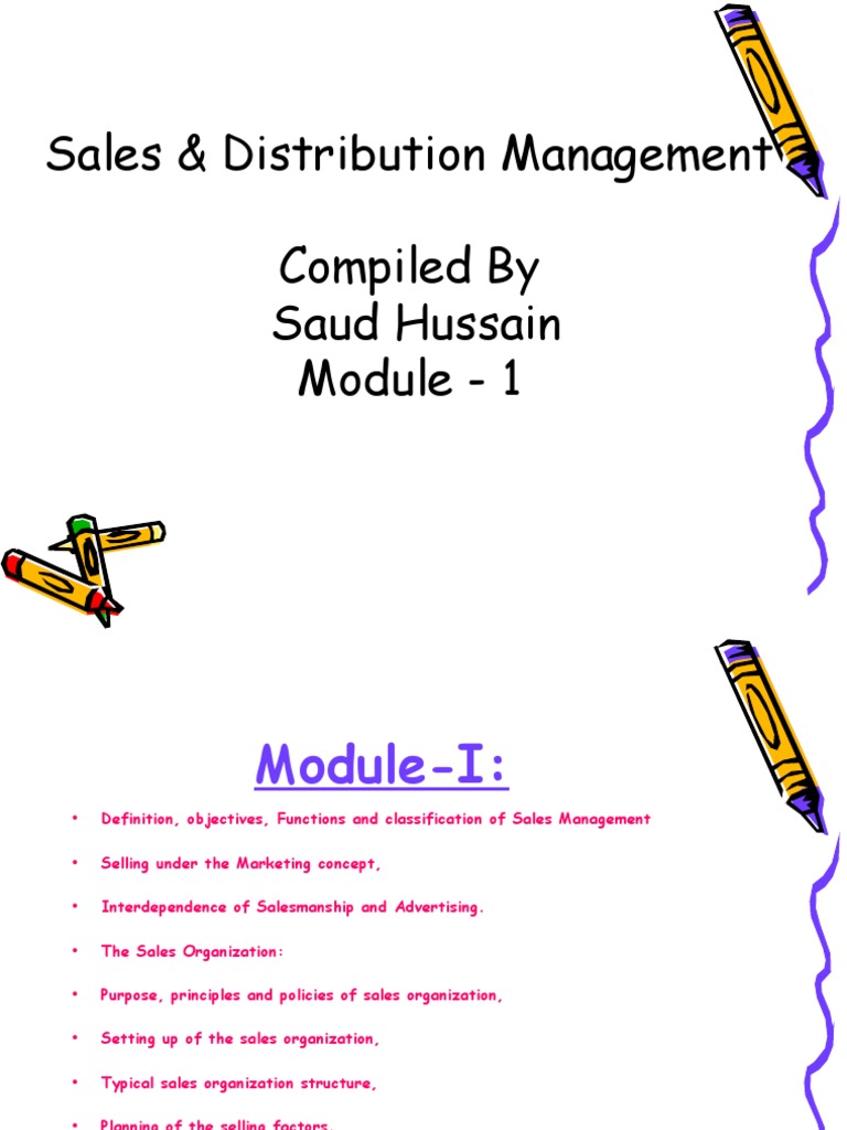 Sales Distribution Management Course | PDF | Sales | Marketing