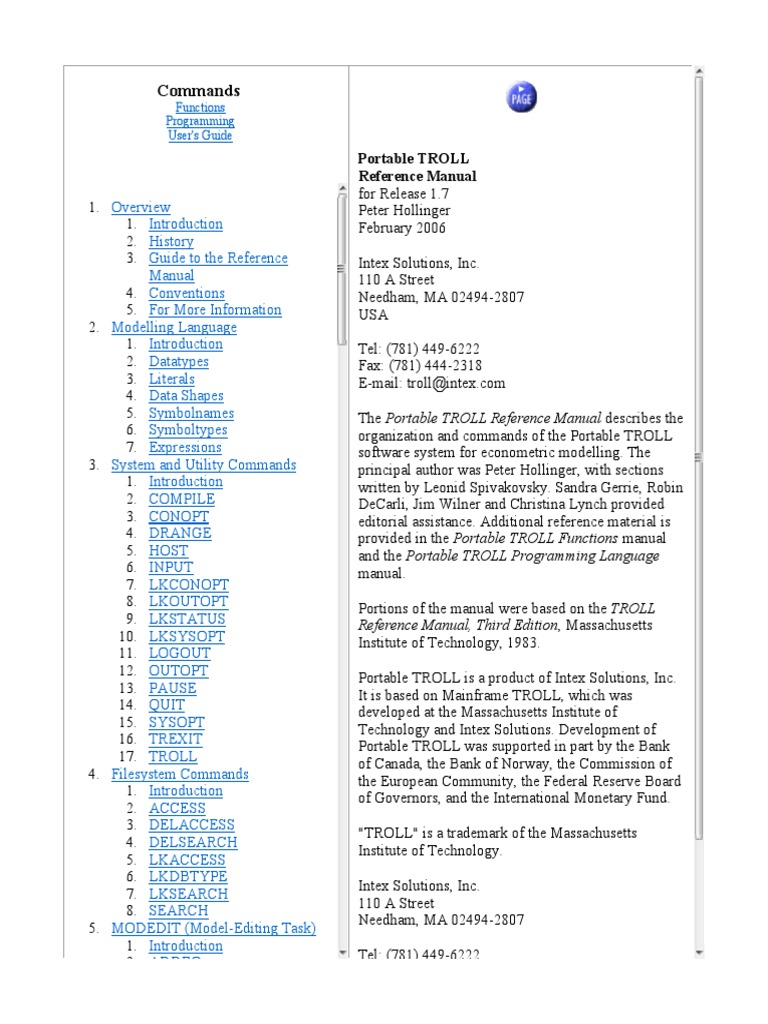 Portable TROLL Commands Guide | PDF | Art