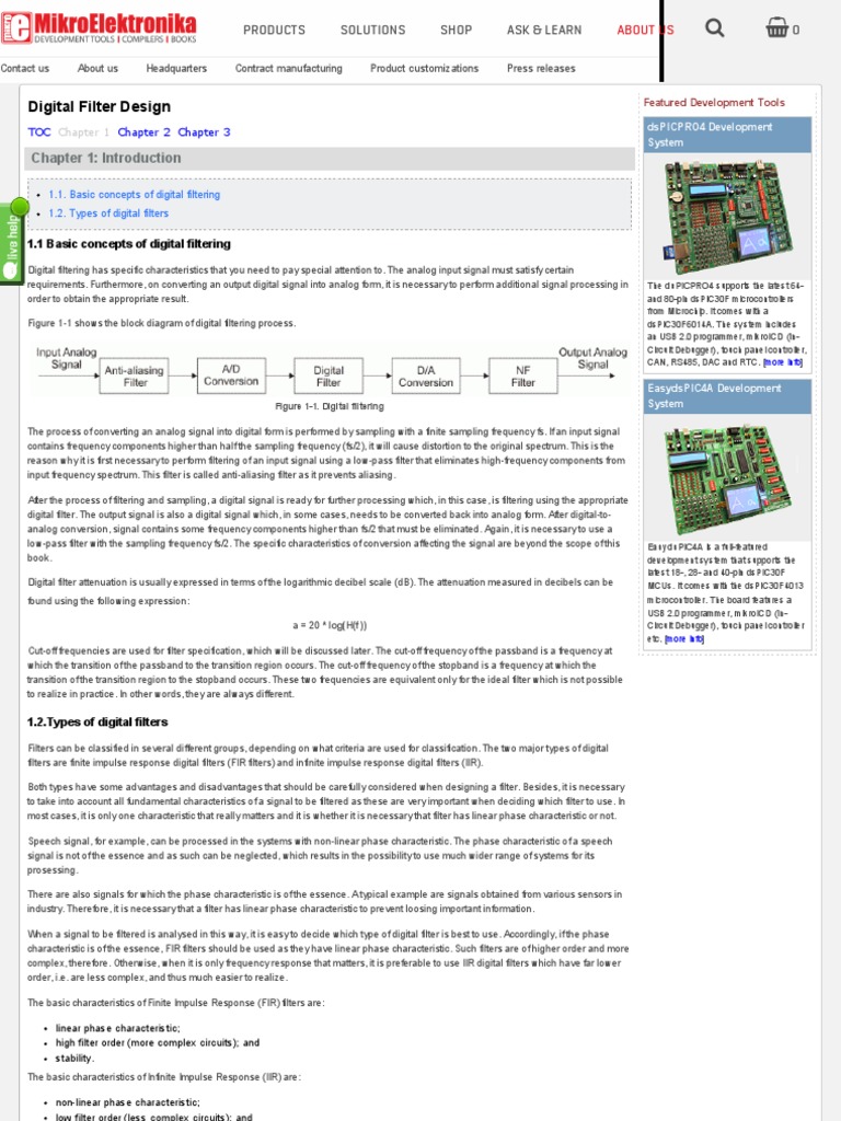 An Introduction to Digital Filtering: Basic Concepts, Types of Digital ...