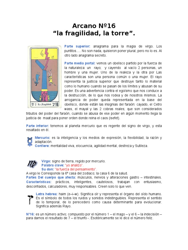 Arcanos 16, 17, y 18 Del Tarot Egipcio. | PDF | Tarot | Amor