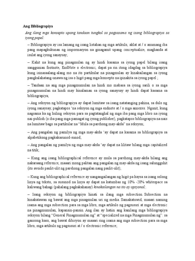 Ang Bibliograpiya | PDF