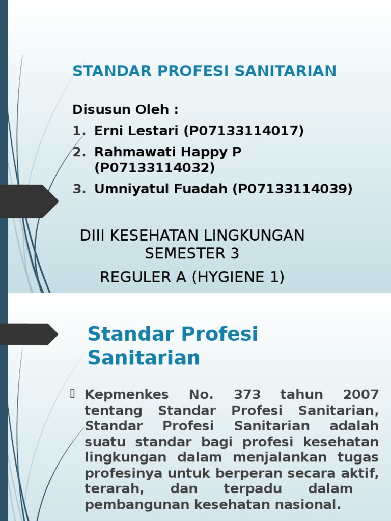 Standar Profesi Sanitarian | PDF