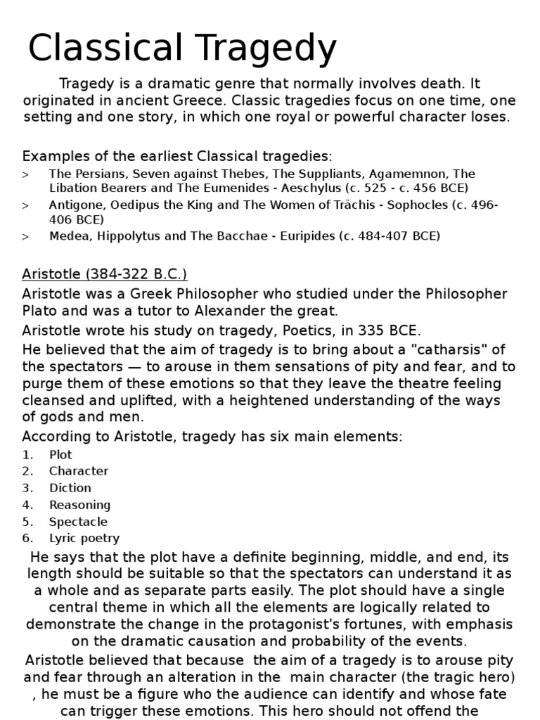 Classical Tragedy | PDF | Tragedy | Aristotle