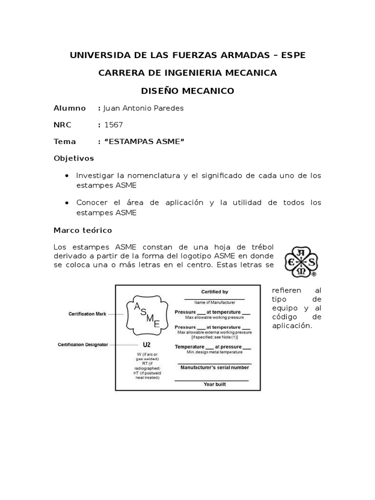 Estampas ASME | PDF | Caldera | Tecnología energética