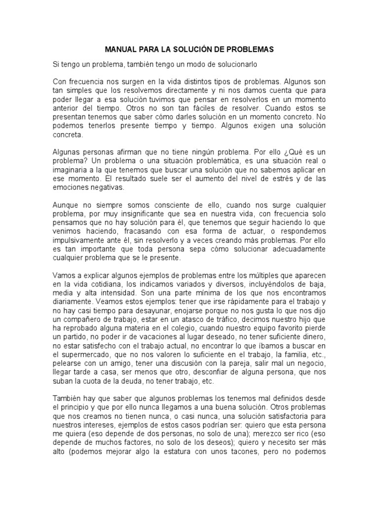 Guía para la Solución de Problemas | PDF | Toma de decisiones | Cognición