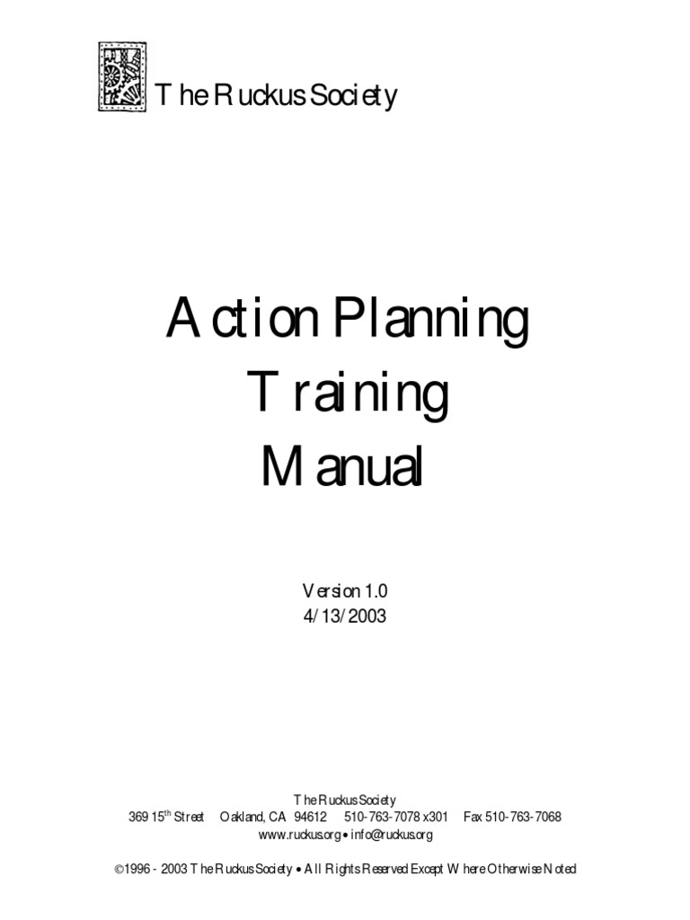 Ruckus Action Planning Manual | PDF | Anger | Brainstorming