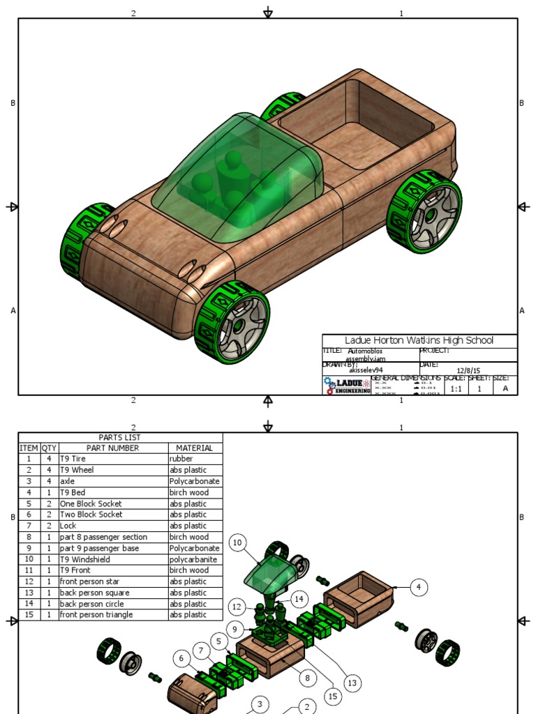 Automoblox Technical Drawings | PDF | Motor Vehicle | Vehicle Technology