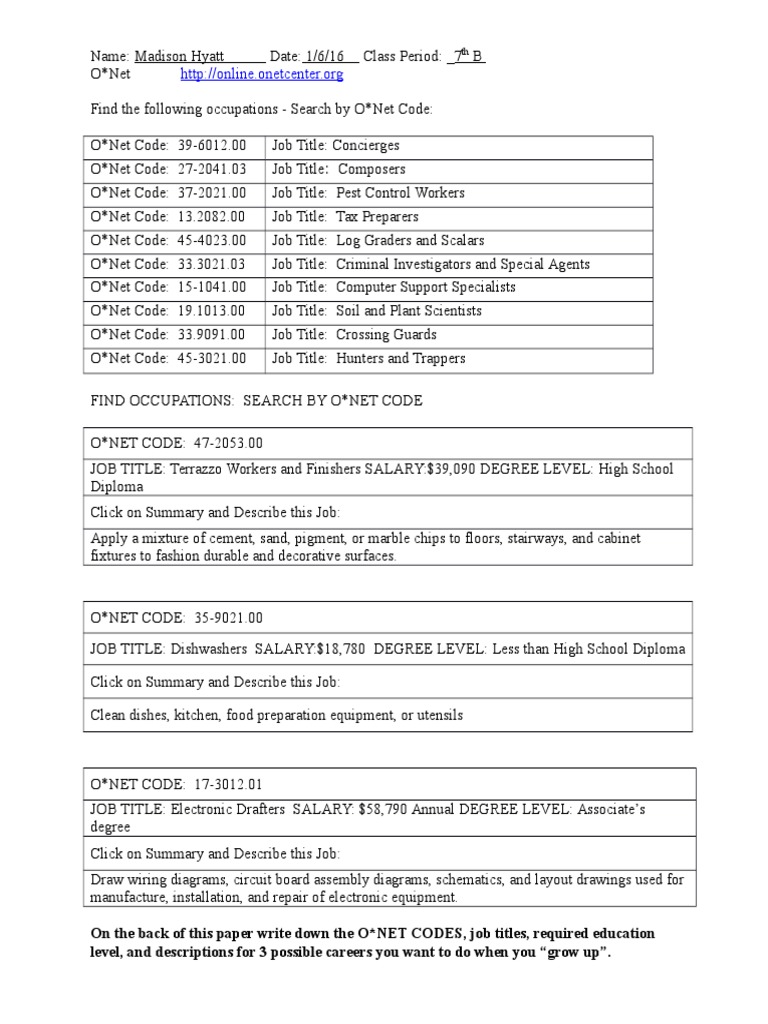 O*Net Career Exploration Guide | PDF | Computers