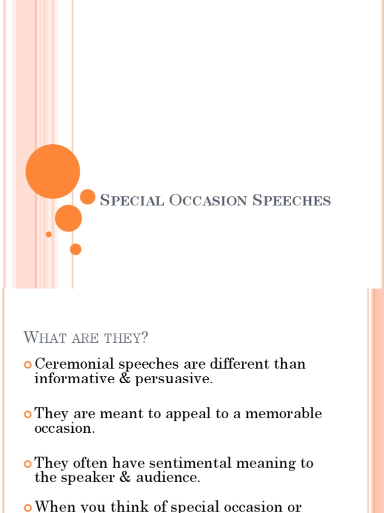 Special Occasion Speeches1 | PDF