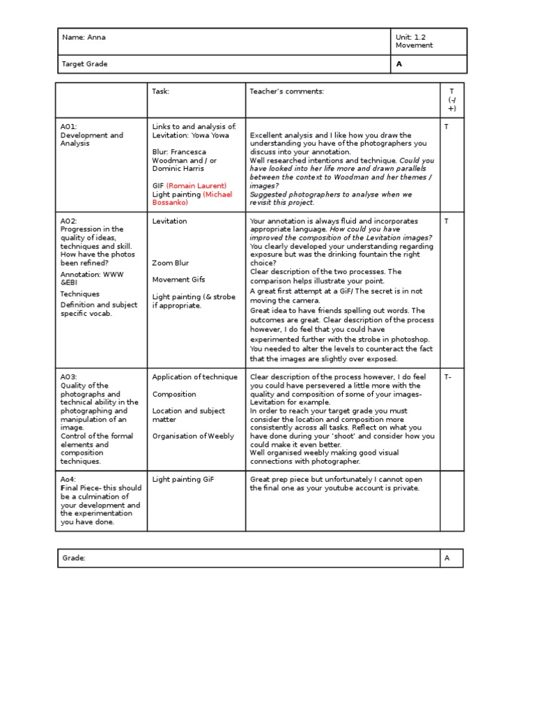 Photography Project Analysis and Feedback | PDF | Career & Growth