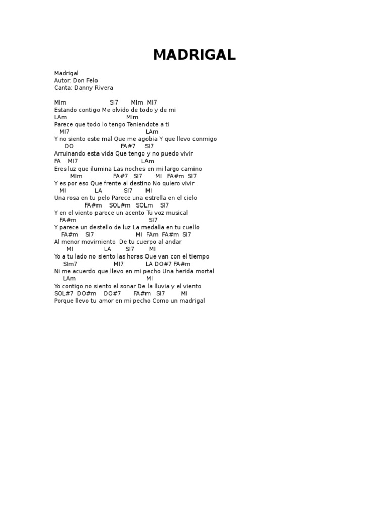 Madrigal | PDF | Poesía