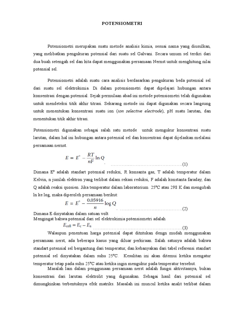 Pot Ensio Metri | PDF | Teknologi & Rekayasa