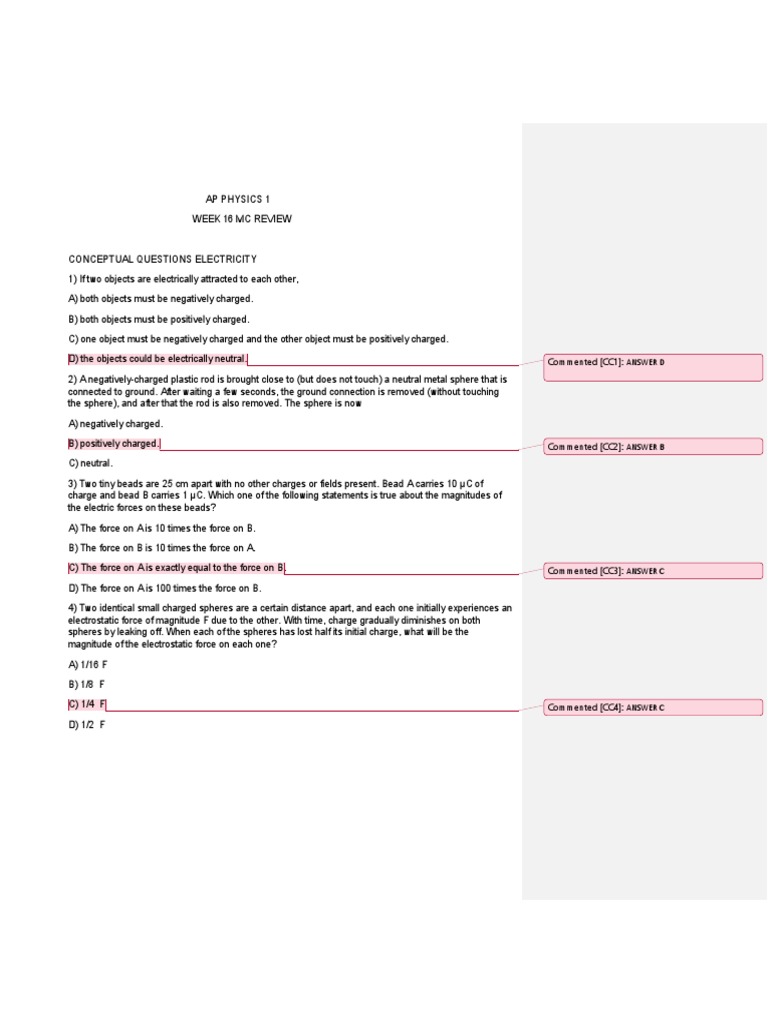 Electricity Conceptual Questions Review | PDF | Frequency | Series And ...