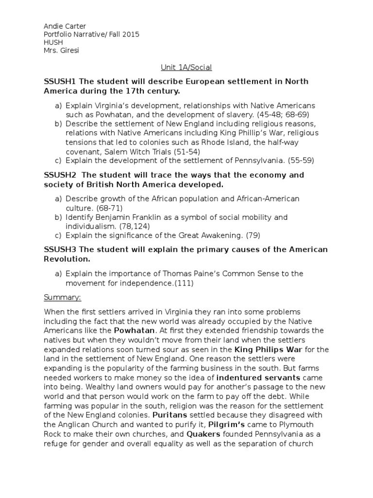 17th Century North American Settlement | PDF | Reconstruction Era ...