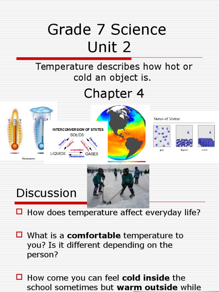 Understanding Temperature in Grade 7 Science | PDF | Thermometer ...