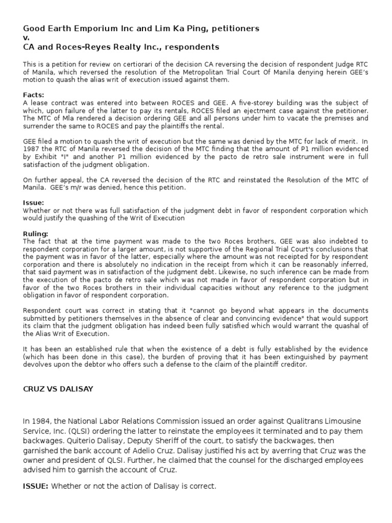 Good Earth Emporium Inc and Lim Ka Ping | PDF | Piercing The Corporate ...