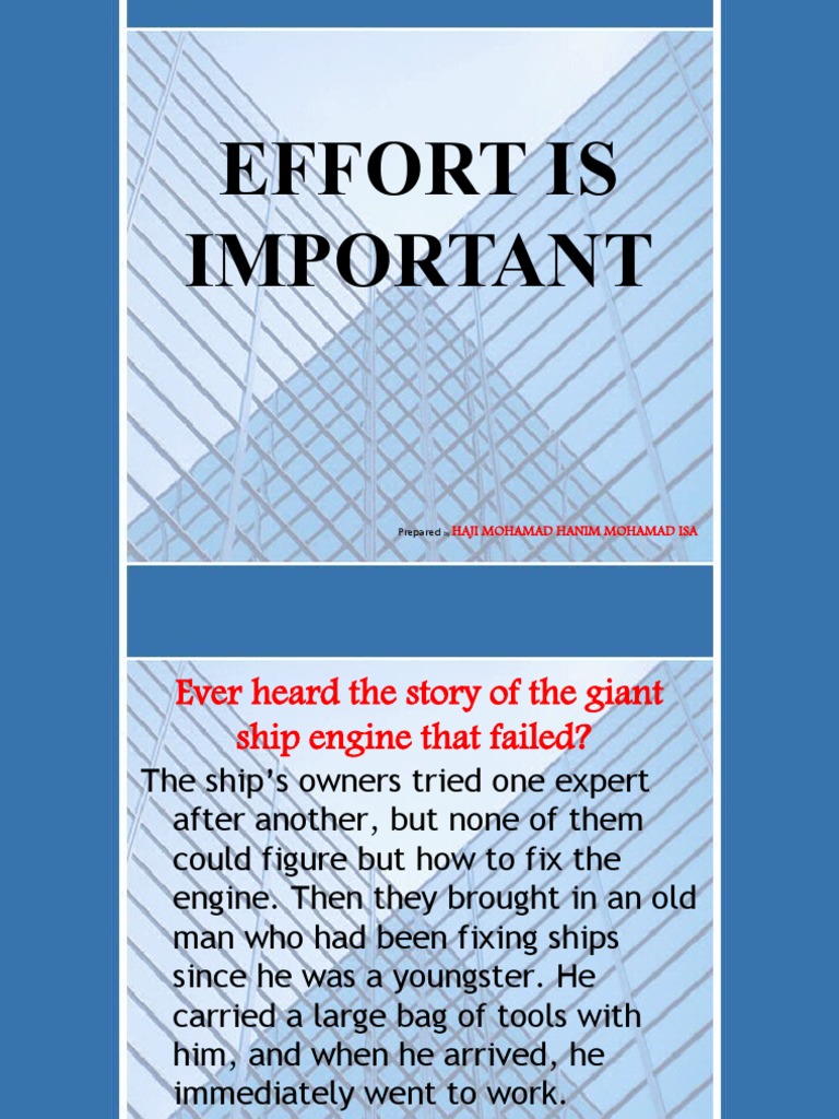 Effort Is Important | PDF