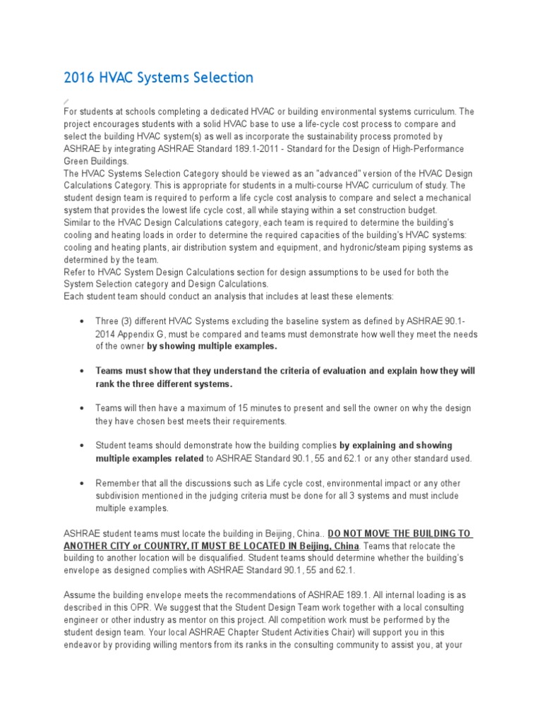 2016 HVAC Systems Selection | PDF | Hvac | Building