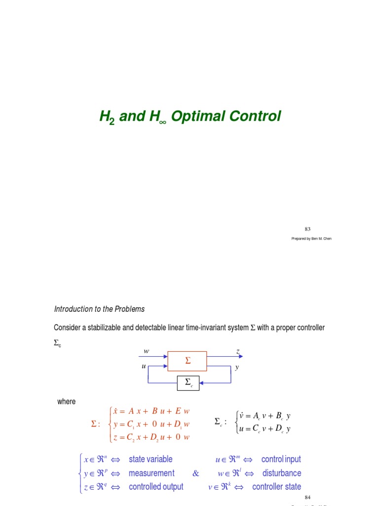 Slide-8a H2 and H-Infinity Control | PDF | Control Theory ...