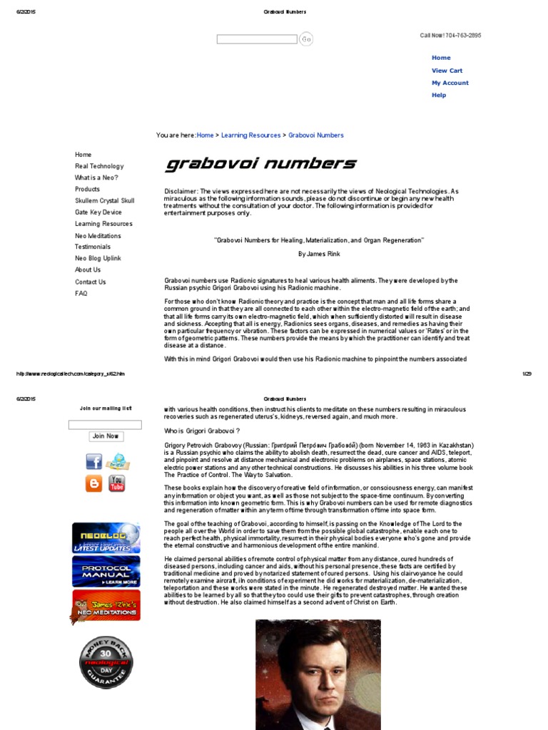 Grabovoi Numbers | PDF | Medical Specialties | Diseases And Disorders