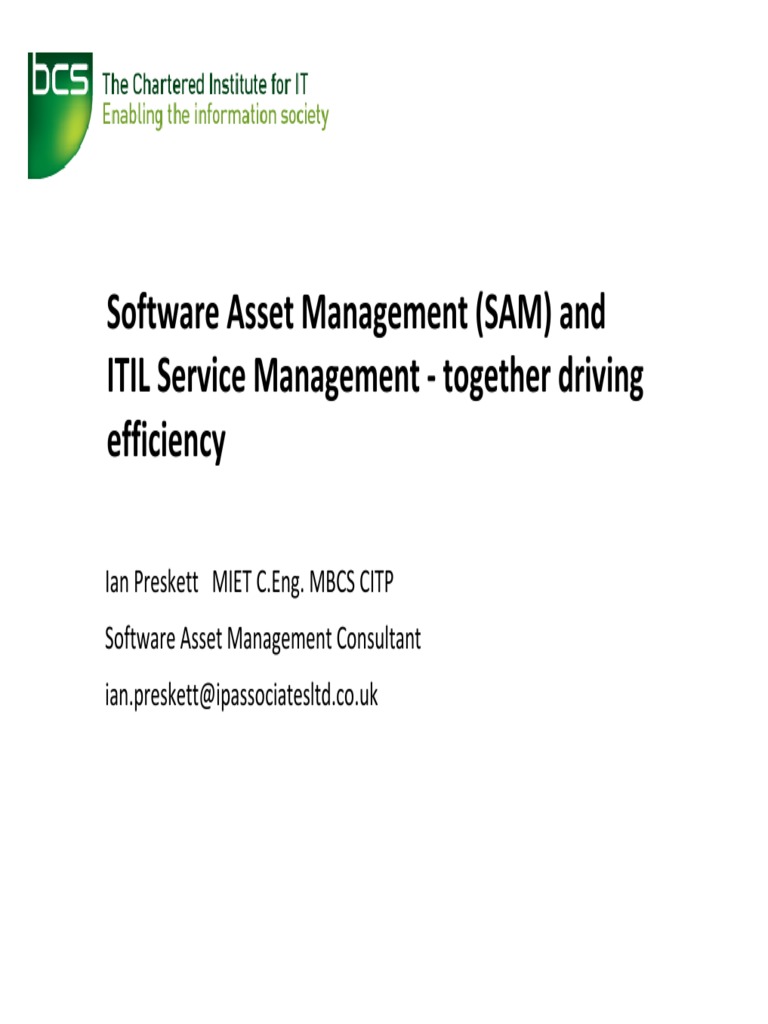 Software Asset Management Pdf Itil Information Security