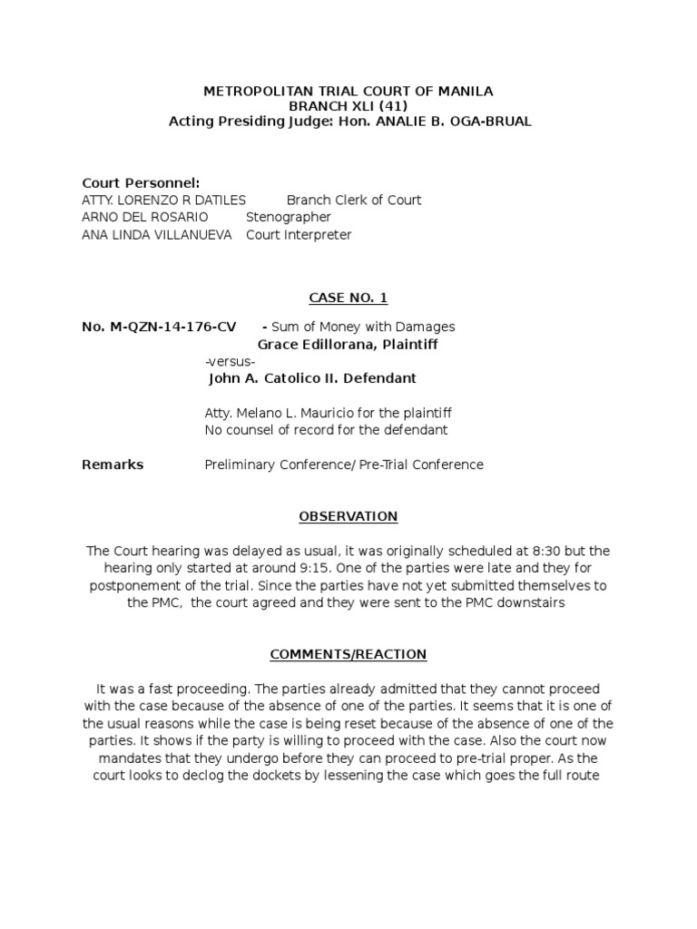 MTC | PDF | Lawsuit | Prosecutor