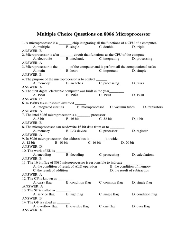 8086 Microprocessor | PDF | Central Processing Unit | Integrated Circuit
