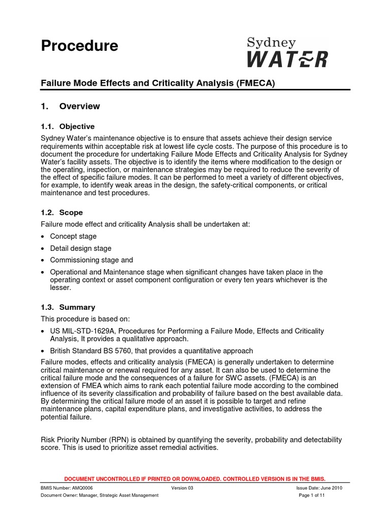 Fmeca Procedure | PDF | Risk | Reliability Engineering