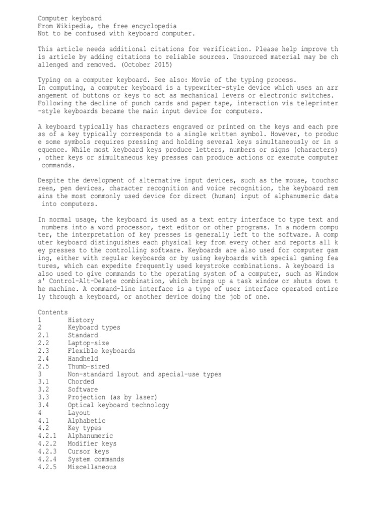 Keyboard | PDF | Computer Keyboard | Writing Implements
