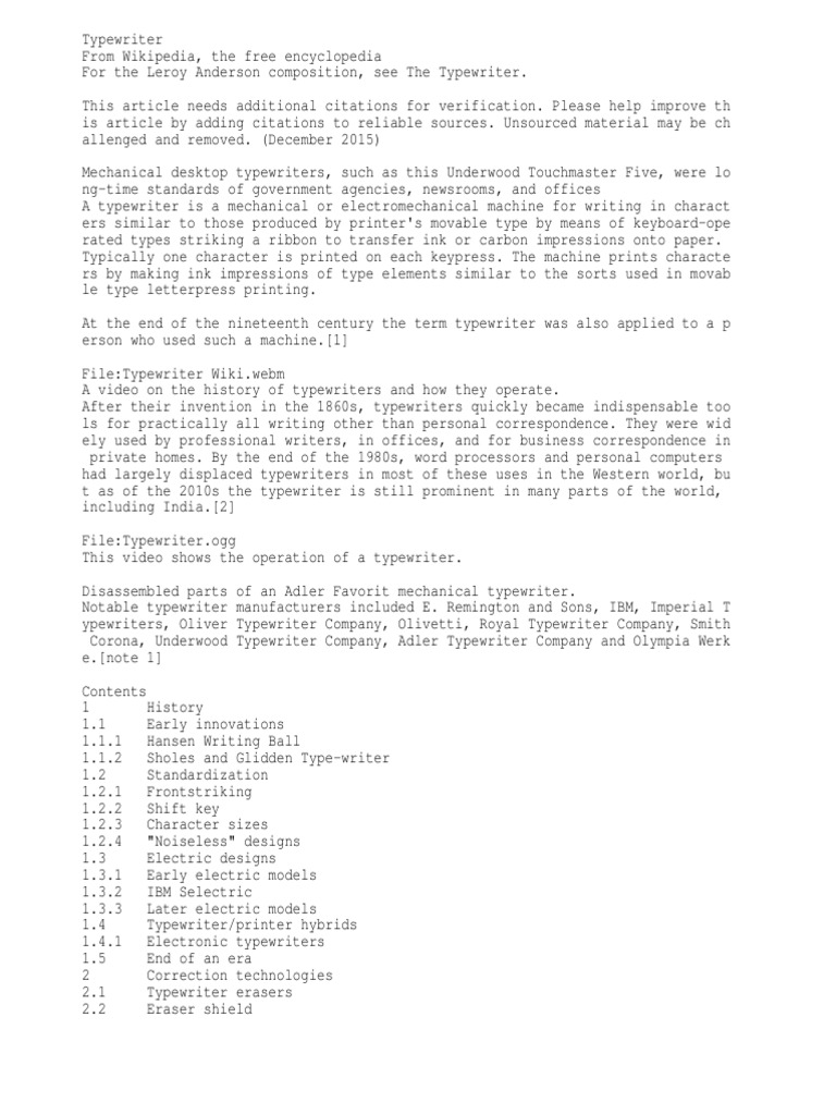 Typewriter | Typewriter | Writing Implements