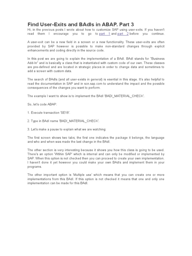 Ejemplo Badi Material Check Pdf Parameter Computer Programming Database Transaction 1327